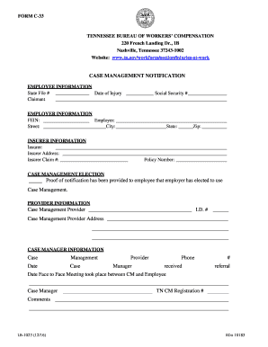 Fillable Online CASE MANAGEMENT NOTIFICATION Fax Email Print - pdfFiller