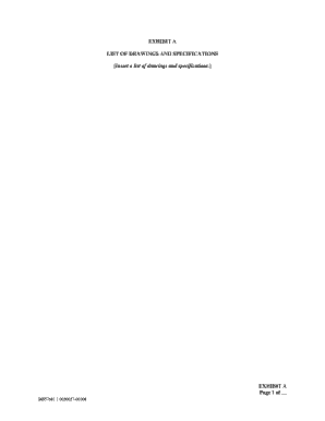 Fillable Online LIST OF DRAWINGS AND SPECIFICATIONS Fax Email Print ...