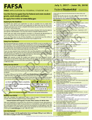 Fillable Online 2017-2018 Free Application for Federal Student Aid ...