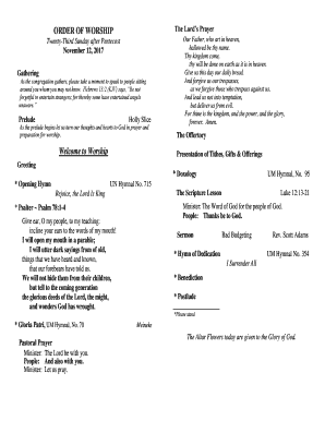 Fillable Online order of worship - Bethany United Methodist Church Fax ...