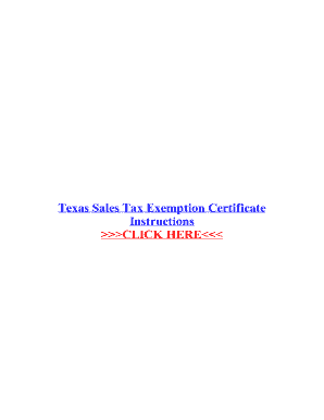 Fillable Online Texas Sales Tax Exemption Certificate Instructions Fax ...