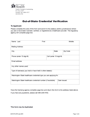 Fillable Online Genetic Counselor License Verification Form. One page ...