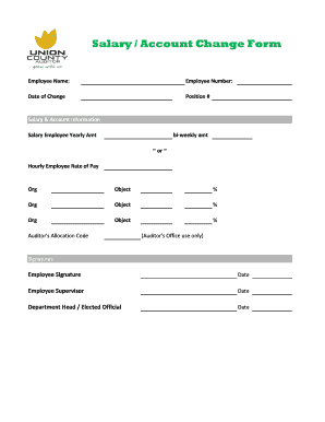 Fillable Online Salary Account Change Form.xlsx Fax Email Print - pdfFiller