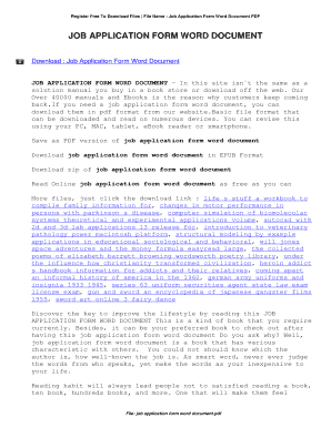 Fillable Online Job Application Form Word Document. Job Application ...