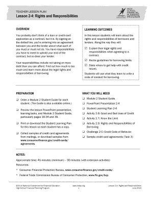 Fillable Online Lesson 2-4: Rights and Responsibilities Fax Email Print ...