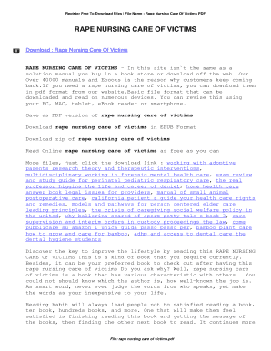 Fillable Online Rape Nursing Care Of Victims. Rape Nursing Care Of ...