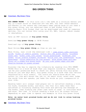 Fillable Online Big Green Thing. Big Green Thing Fax Email Print ...