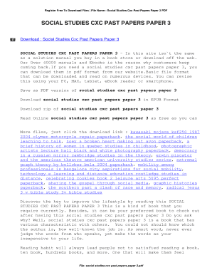 Social Studies Cxc Past Papers - Fill Online, Printable, Fillable ...