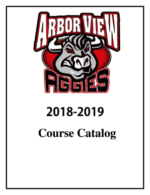 Fillable Online 2018-2019 Course Catalog - Arbor View High School Fax ...