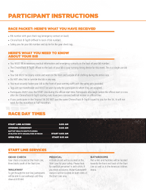 Fillable Online RACE PACKET: HERES WHAT YOU HAVE RECEIVED Fax Email ...