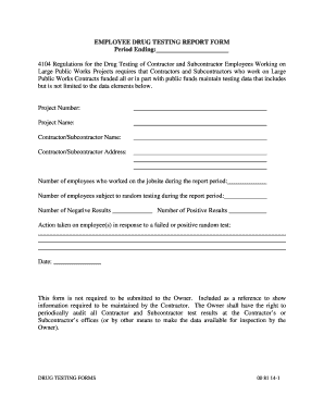 Fillable Online dfm delaware EMPLOYEE DRUG TESTING REPORT FORM Fax ...