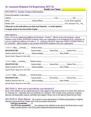 Fillable Online SECTION 1: Family Contact Information Fax Email Print ...