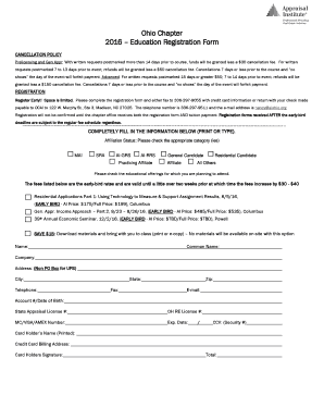 Fillable Online 2016 Education Registration Form Fax Email Print ...