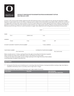 Fillable Online admissions uoregon section 1 - Admissions - University ...