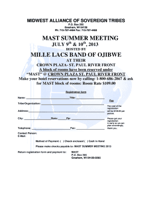 Fillable Online 2013 MAST Summer Reg Sheet.docx Fax Email Print - pdfFiller