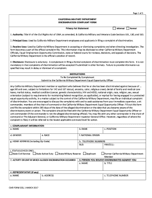Fillable Online calguard ca CMD Form 333, CMD Discrimination Complaint ...