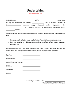 Laptop Undertaking Letter Format For Employee - Fill Online, Printable ...