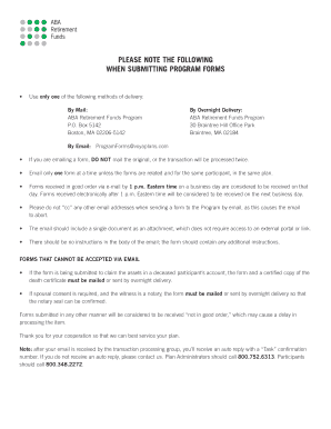 Fillable Online Distribution Request Form - ABA Retirement Fax Email ...