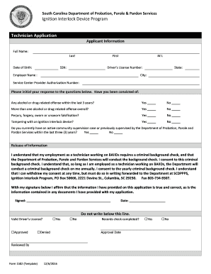 Fillable Online South Carolina Department of Probation, Parole & Pardon ...