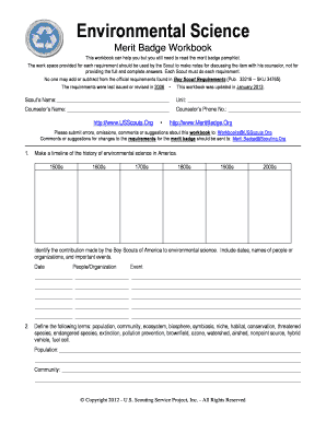 Fillable Online Environmental Science - Merit Badges Fax Email Print ...
