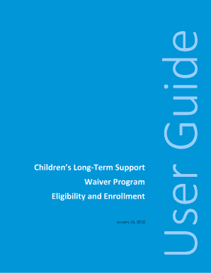 Fillable Online CLTS Waiver Program Eligibility and Enrollment User ...