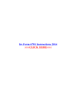 Fillable Online Irs Form 6781 Instructions 2014 Fax Email Print - pdfFiller