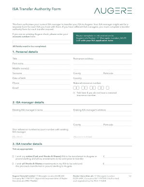Fillable Online ISA Transfer Authority Form - bestpricefs.co.uk Fax ...