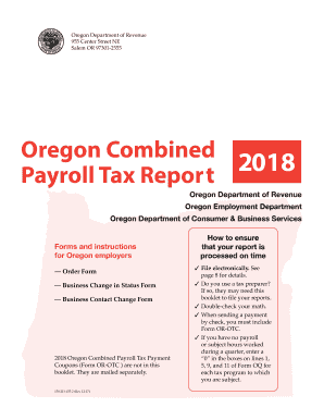 2018 Oregon Combined Payroll Tax Report, 150-211-155 - Fill and Sign ...