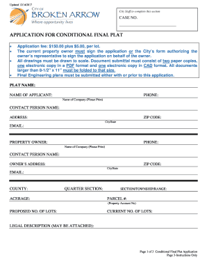 Fillable Online Conditional Final Plat Application Fax Email Print ...