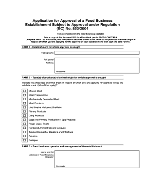 Fillable Online Food business approval form Fax Email Print - pdfFiller