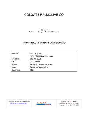 Fillable Online colgate palmolive co - Colgate-Palmolive Investor ...