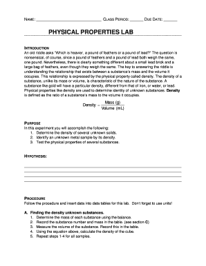 Fillable Online physical properties lab - Flipped Out Science with Mrs ...
