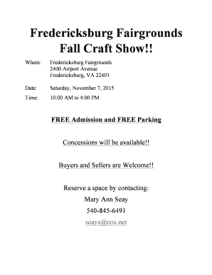 Fillable Online Craft Show Application and Flier.doc Fax Email Print ...
