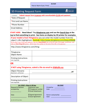 Fillable Online 3D Printing Request Form - SJLib.org Fax Email Print ...