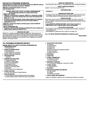 Fillable Online highlights of prescribing information full prescribing ...