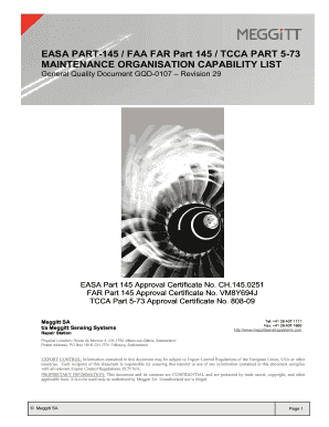 Fillable Online Maintenance organisation capability list Fax Email ...