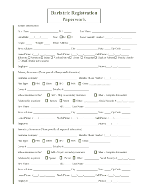 Fillable Online Bariatric-Worksheet.docx Fax Email Print - pdfFiller