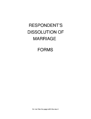 Fillable Online Respondent's Dissolution of Marriage Forms Fax Email ...