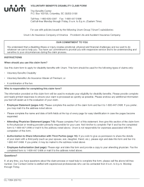 Fillable Online For use with policies issued by the following Unum ...