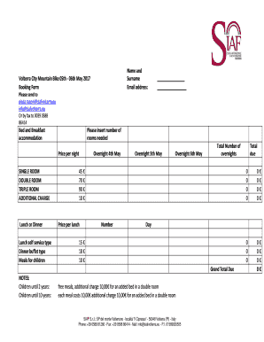 Fillable Online Volterra City Mountain Bike Booking Form - SIAF ...
