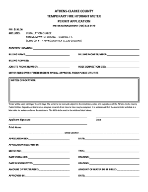Fillable Online Temporary Fire Hydrant Form - Athens-Clarke County Fax ...