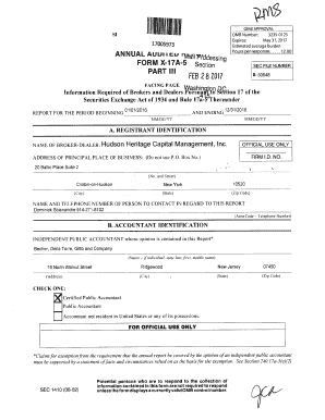 Fillable Online FORM X-17A-5 PART III FEB 2 8 2017 Fax Email Print ...