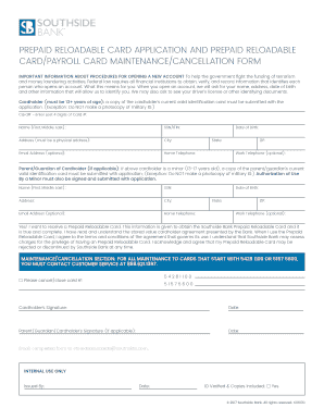 Fillable Online PREPAID RELOADABLE CARD APPLICATION AND PREPAID ...