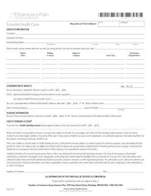 Fillable Online Extended Health Claim Fax Email Print - pdfFiller