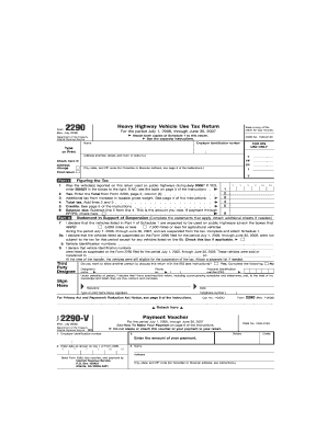 Fillable Online Form 2290 (Rev. July 2006). Heavy Highway Vehicle Use ...