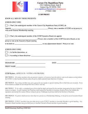 Fillable Online Constant Contact/Proxy Form - Carson City Republican ...