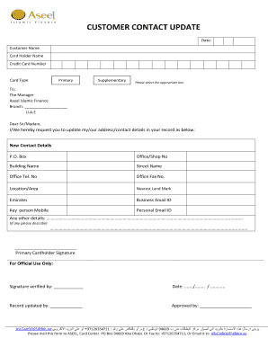 Fillable Online CUSTOMER CONTACT UPDATE REQUEST - Fax Email Print ...