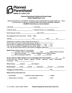 Fillable Online Registration Form Eng - Planned Parenthood Fax Email ...