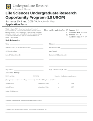 Fillable Online Application Form (Fillable PDF) - Undergraduate ...