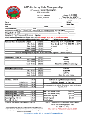 Fillable Online 2015 Kentucky State Championship - Jefferson Gun Club ...